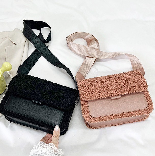 New Wool Shoulder Bag Plush Messenger Bags for Women Brand D | Inspire ...