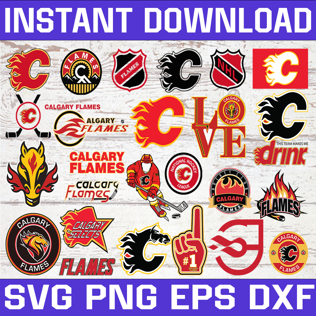 Bundle 27 Files Calgary Flames Hockey Team Svg, Calgary Flam | Inspire ...