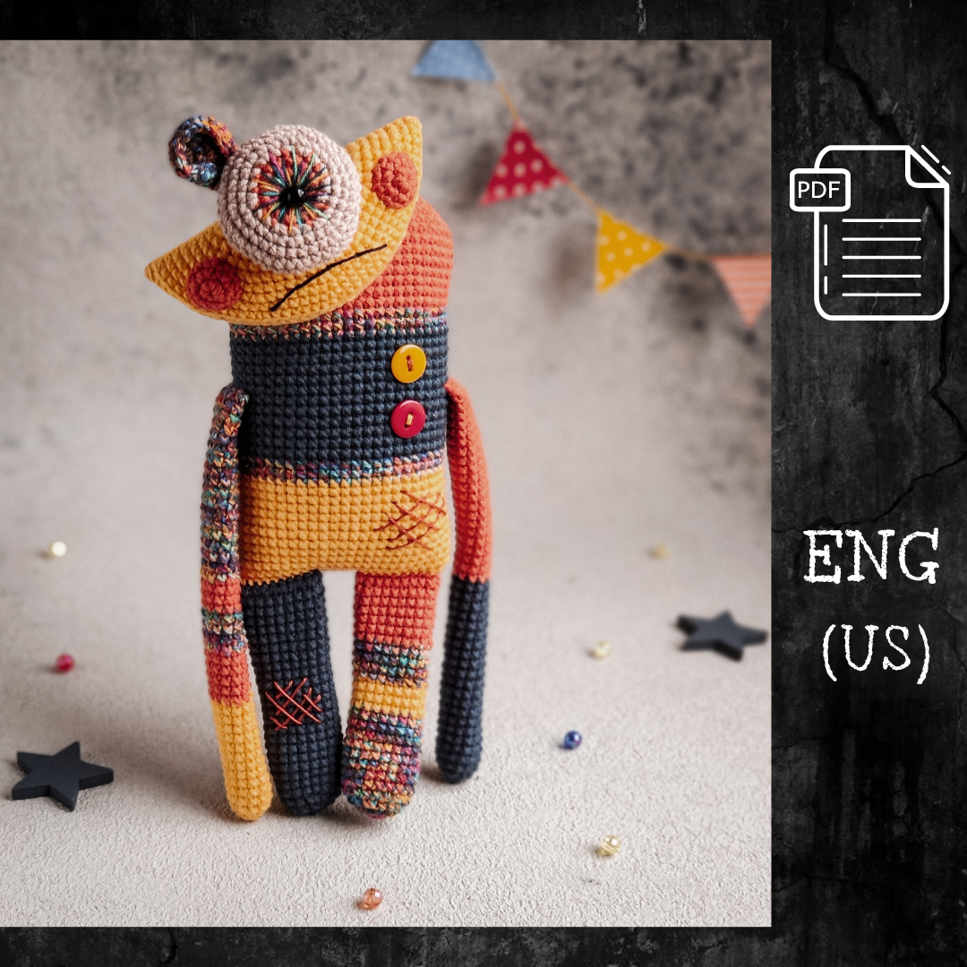 Crochet pattern monster Mr. Lu-Lu / Amigurumi sad monster / | Inspire Uplift