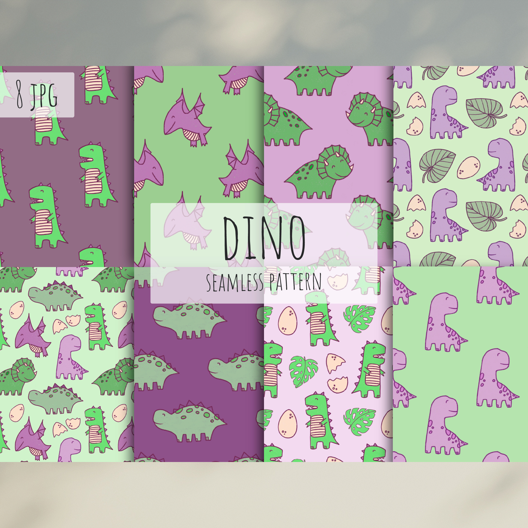 Dinosaurs Seamless Pattern / Cute Dinosaurs Digital Paper Pa | Inspire ...