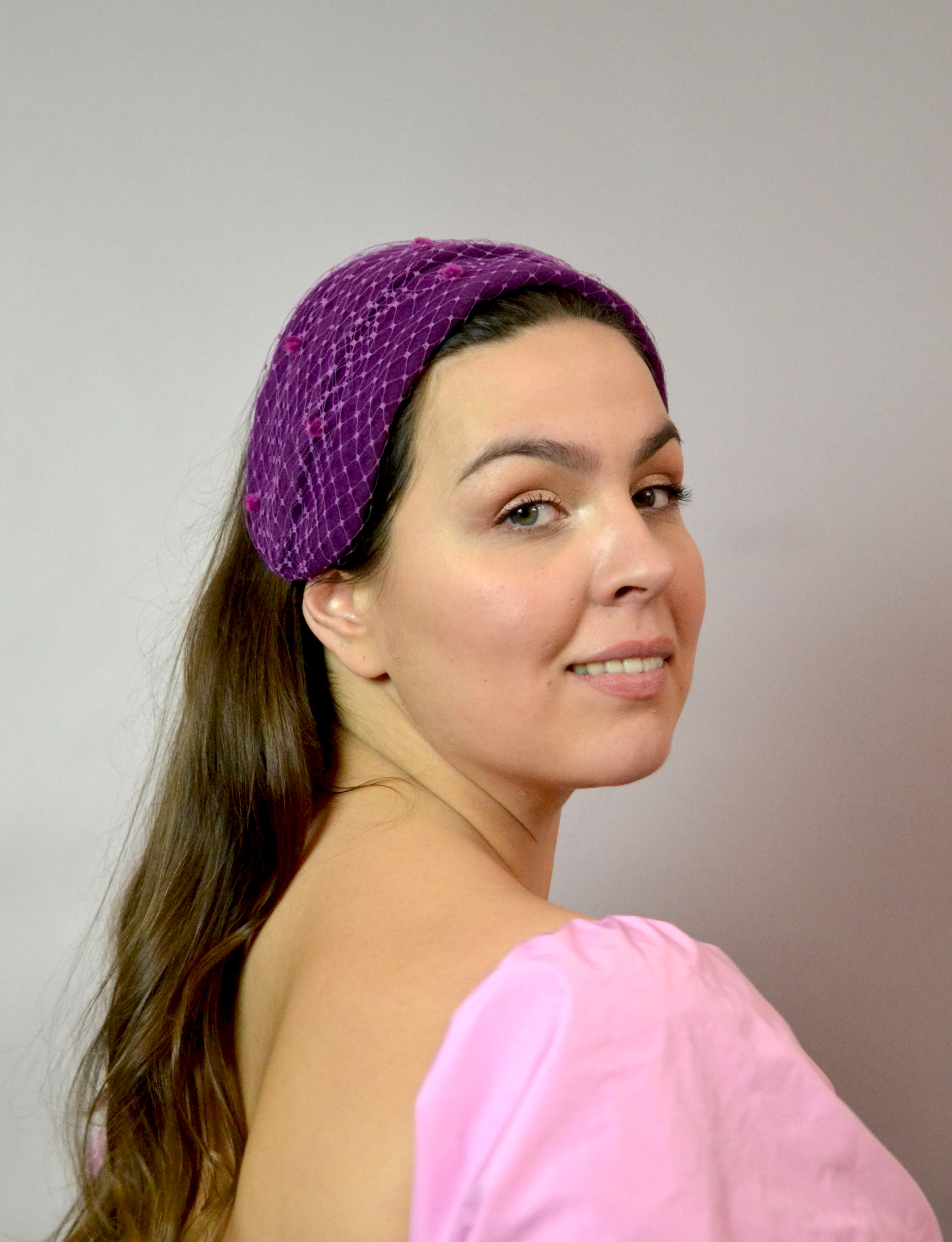 purple plum felt hat, purple hat women, purple veil hat , ve | Inspire ...