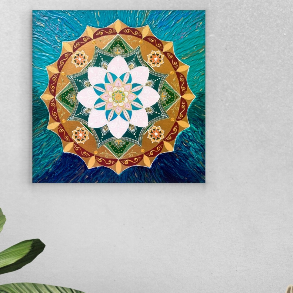 Ethnic mandala painting Indian style wall art Symbolic spiri | Inspire ...