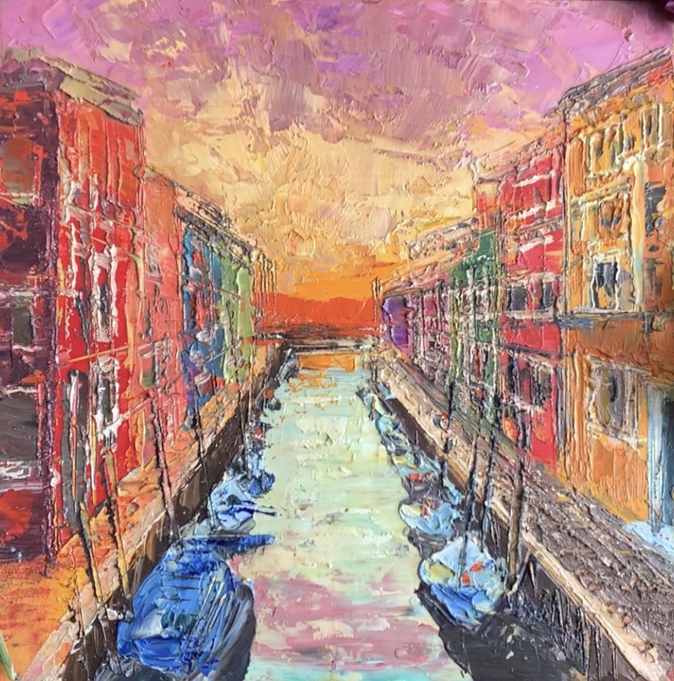 Italy painting Impasto Artwork original artwork - Inspire Uplift