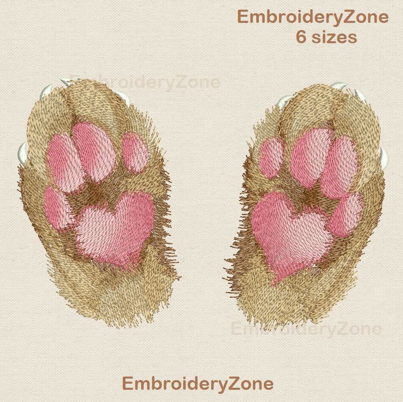 Paw animal embroidery design, cat paws machine embroidery de | Inspire ...