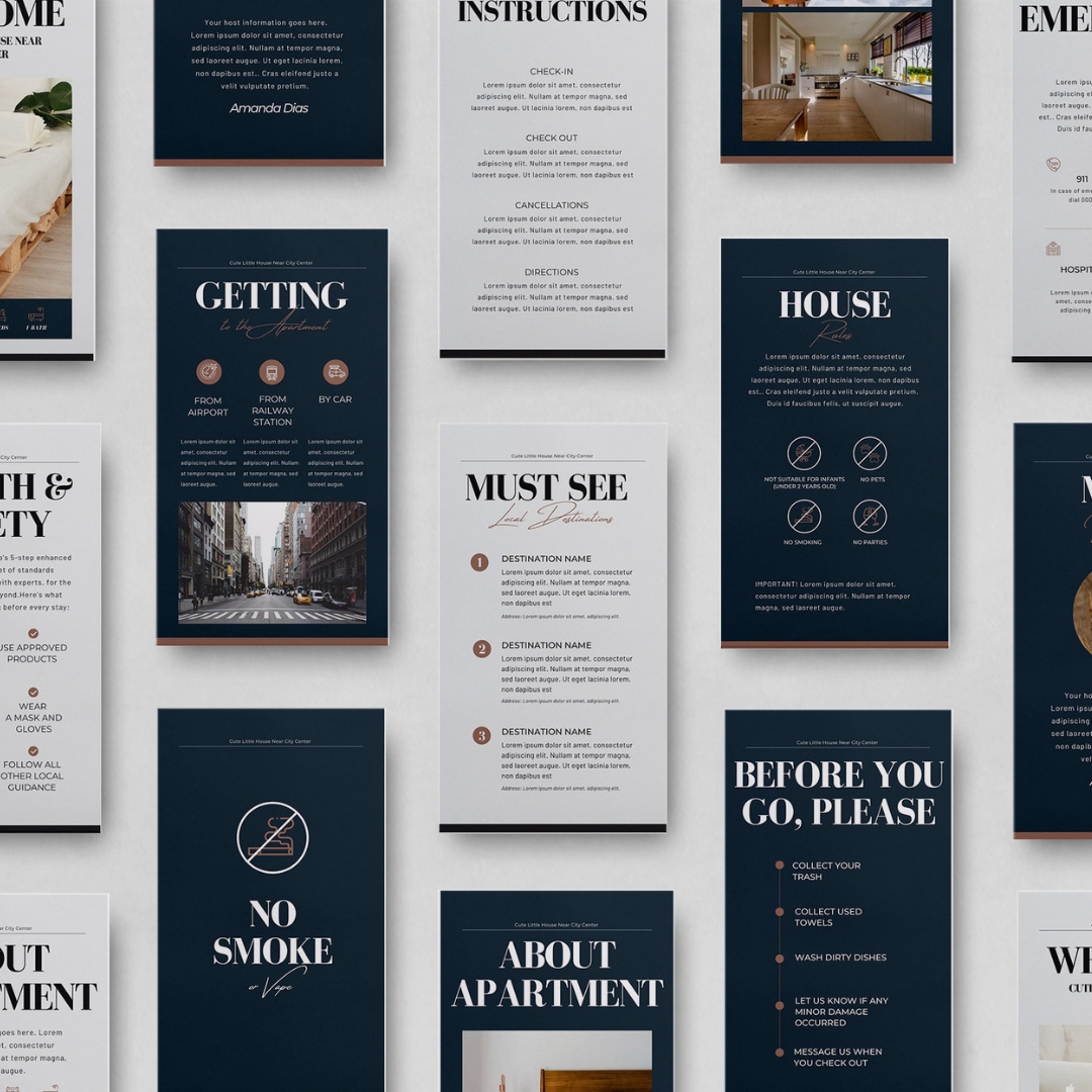 Airbnb Welcome Sign Template, Canva template, 12 signs, VRBO | Inspire ...