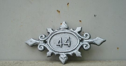 Antique address number plaque 44 - vintage door number sign | Inspire ...