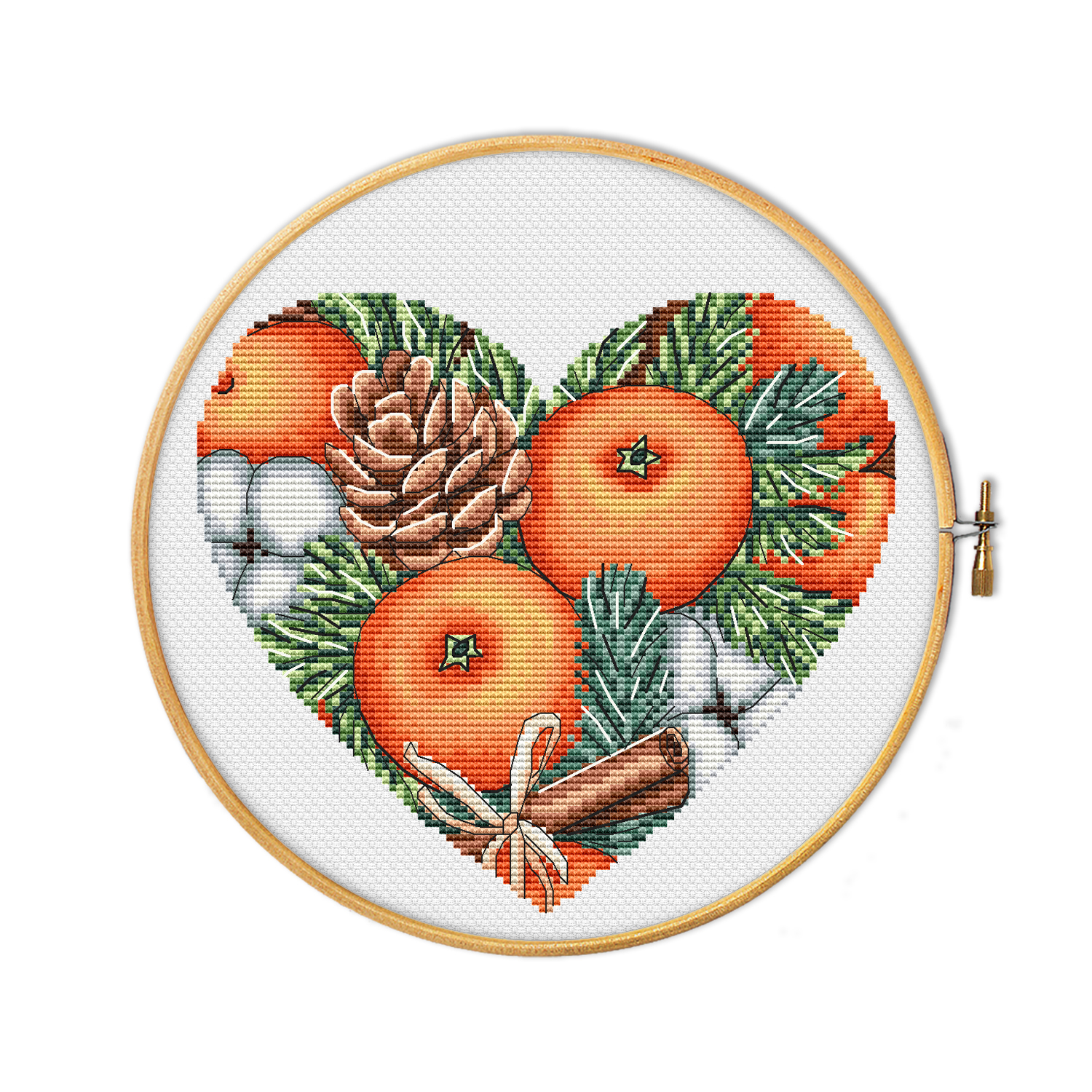 December heart for cross stitch pattern | Inspire Uplift