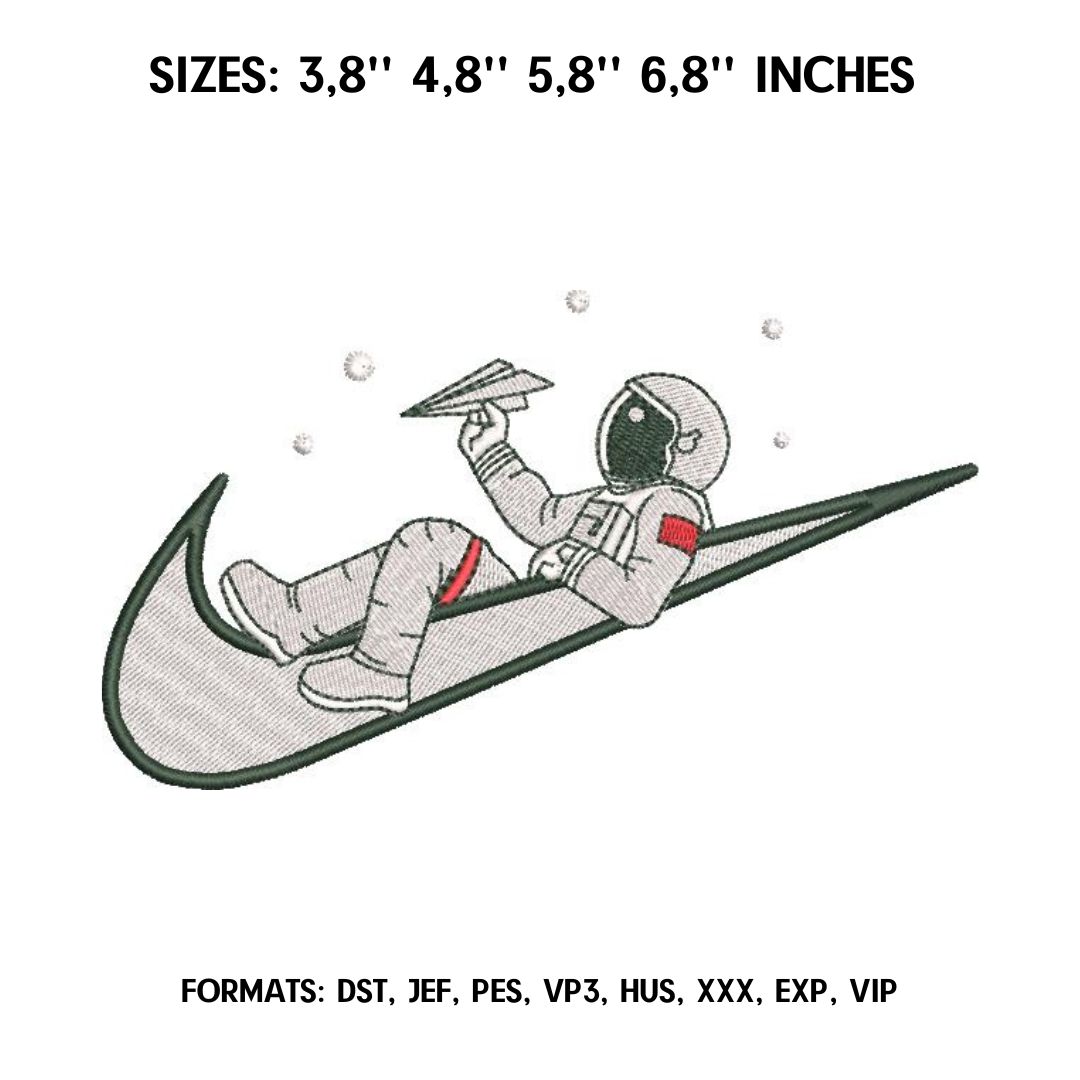Nike Astronaut Embroidery design file pes. Swoosh letter emb | Inspire ...