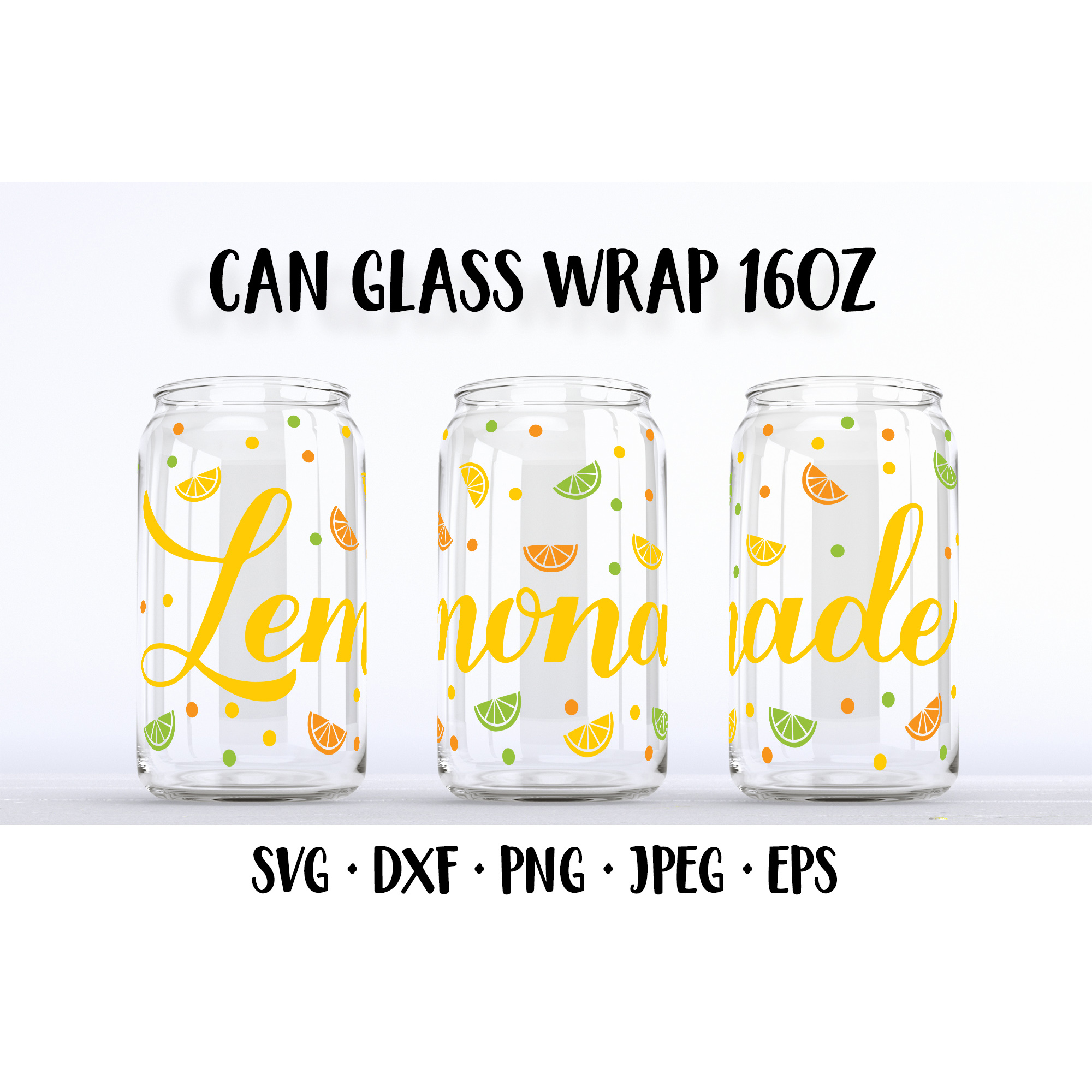 Lemonade can glass wrap template SVG. Soda glass can - Inspire Uplift
