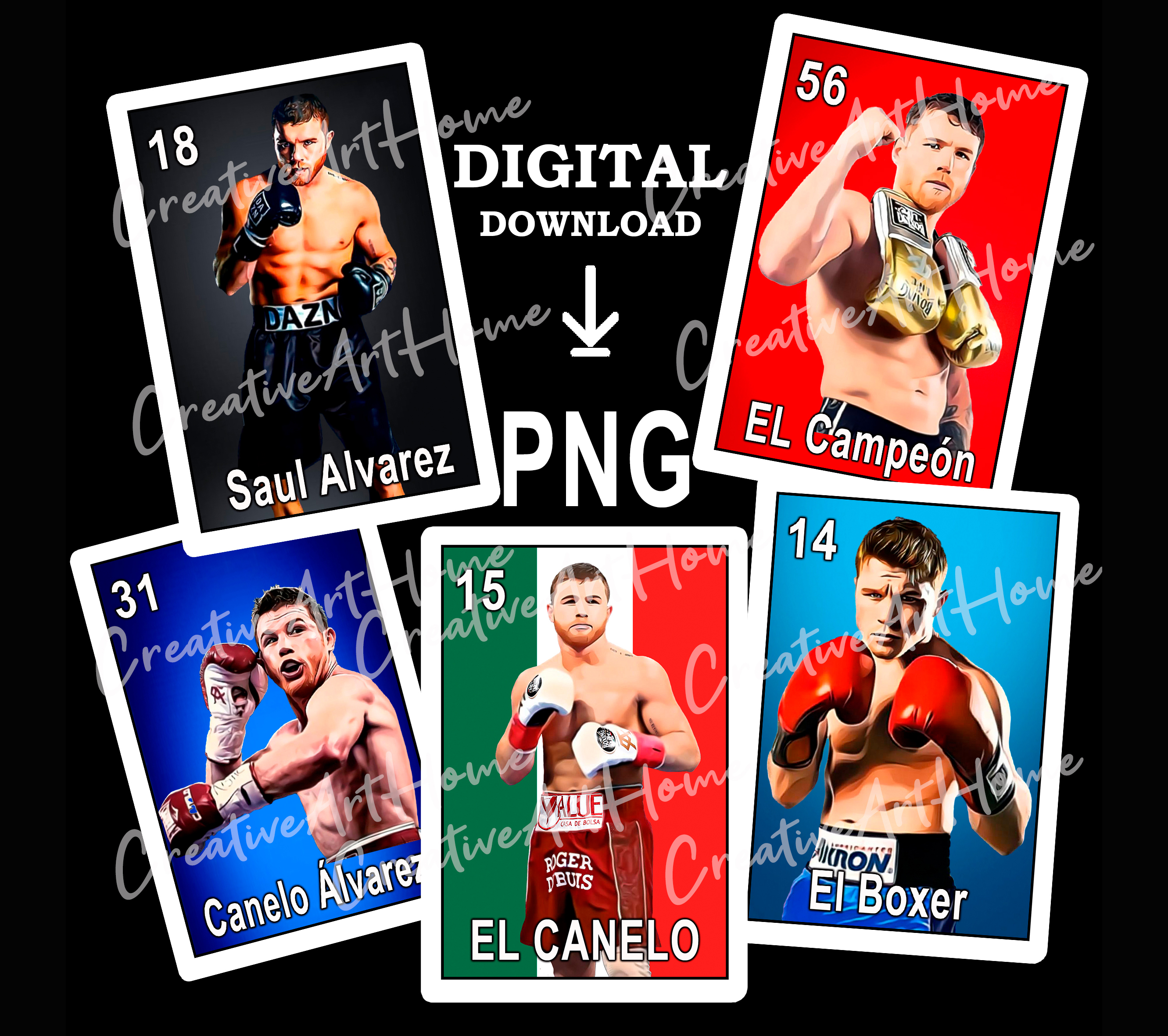 Canelo Alvarez lottery cards, Canelo Alvarez PNG sublimation | Inspire ...