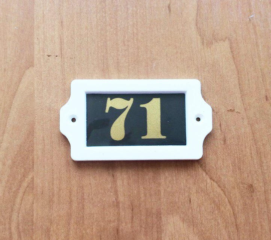 Vintage address door number sign 71 plastic rectangular plat | Inspire ...