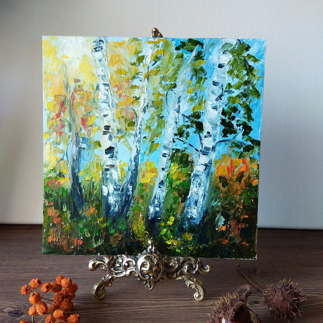Birch Painting Original Art Impasto Forest Painting Tree Bir - Inspire ...