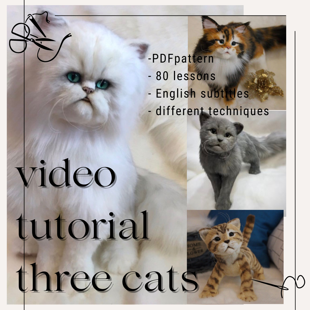 Video tutorial sewing soft toys Tree cats - Inspire Uplift