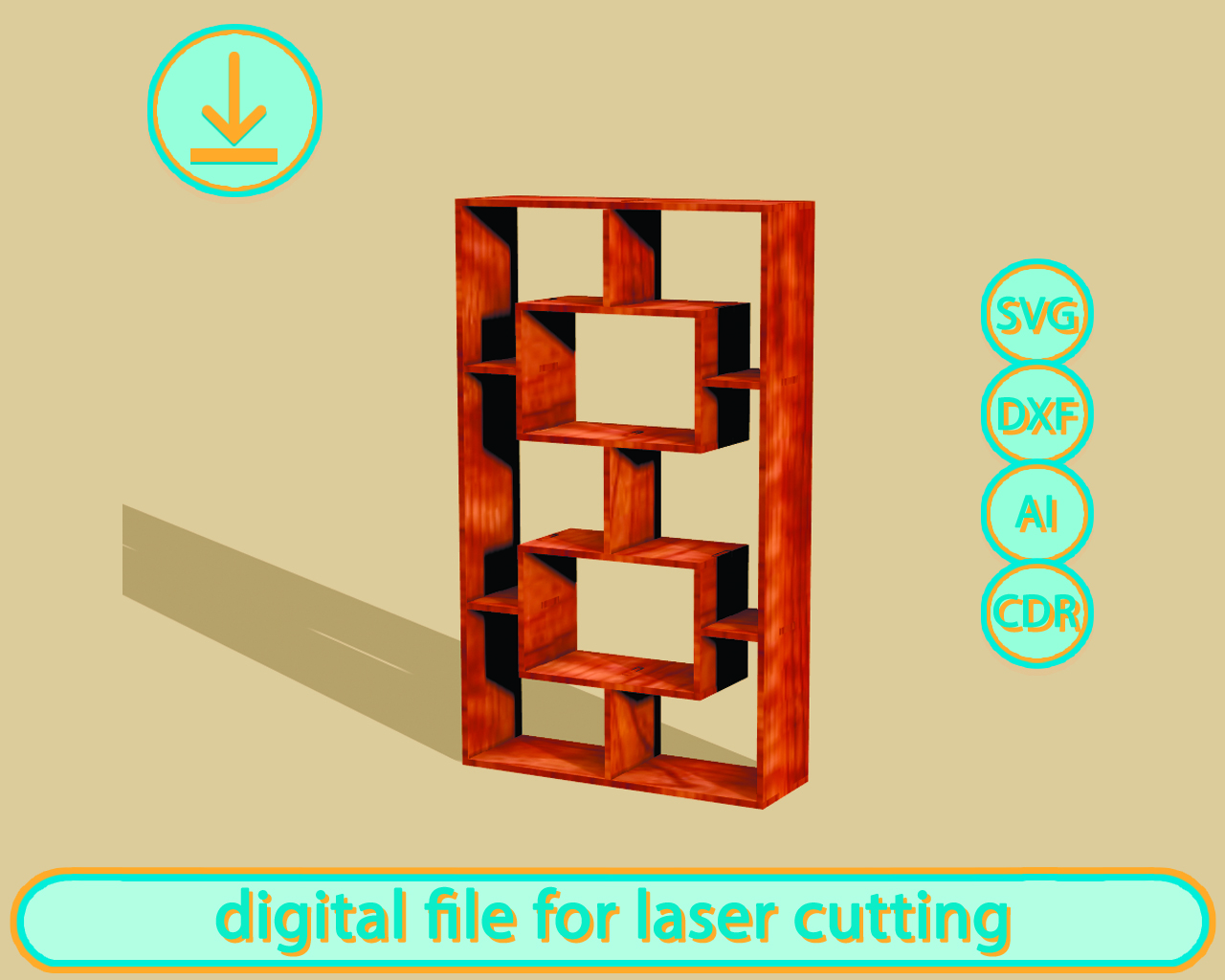 Dollhouse modern shelf unit - Digital Laser Cut Files, SVG p | Inspire Uplift