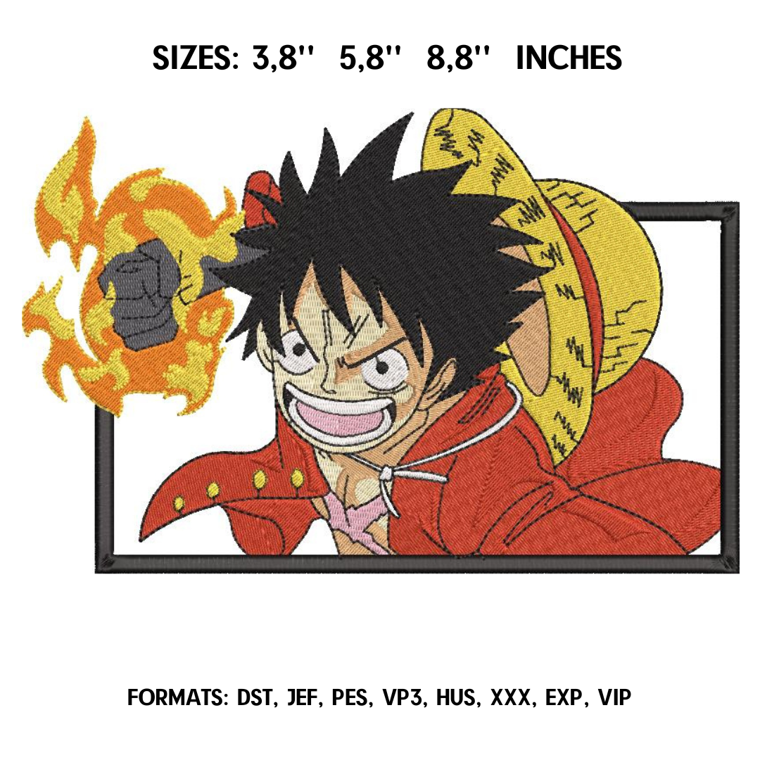 Monkey D Luffy Embroidery Design File/Anime Embroidery Desig | Inspire ...