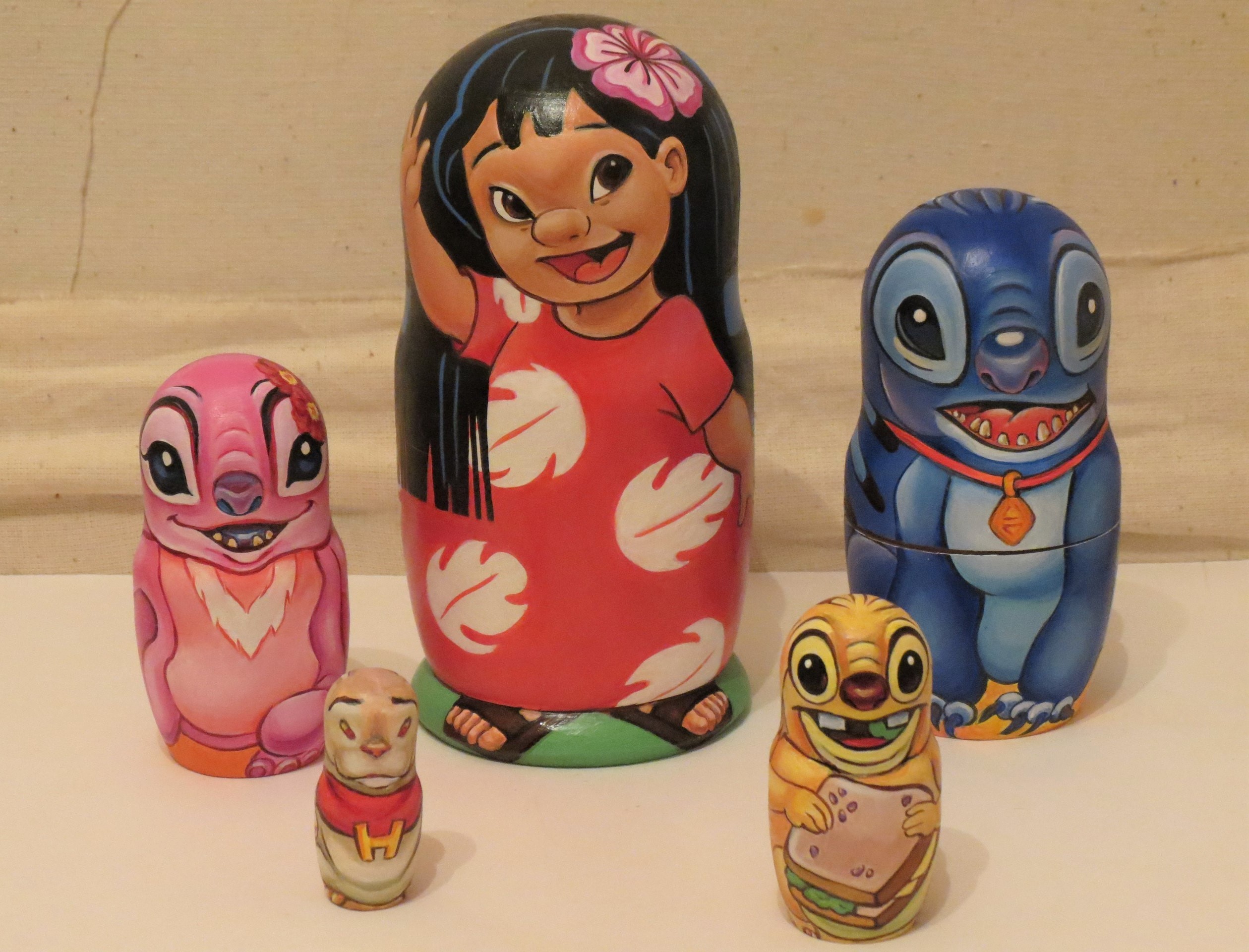 Lilo & Stitch nesting dolls matryoshka - Russian wooden doll | Inspire ...