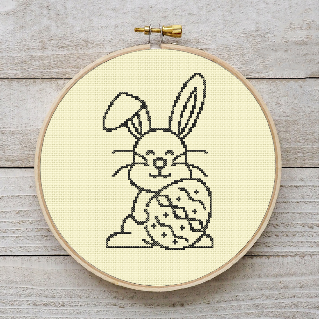 Bunny With Egg cross stitch pattern, pdf easy counted embroi | Inspire ...
