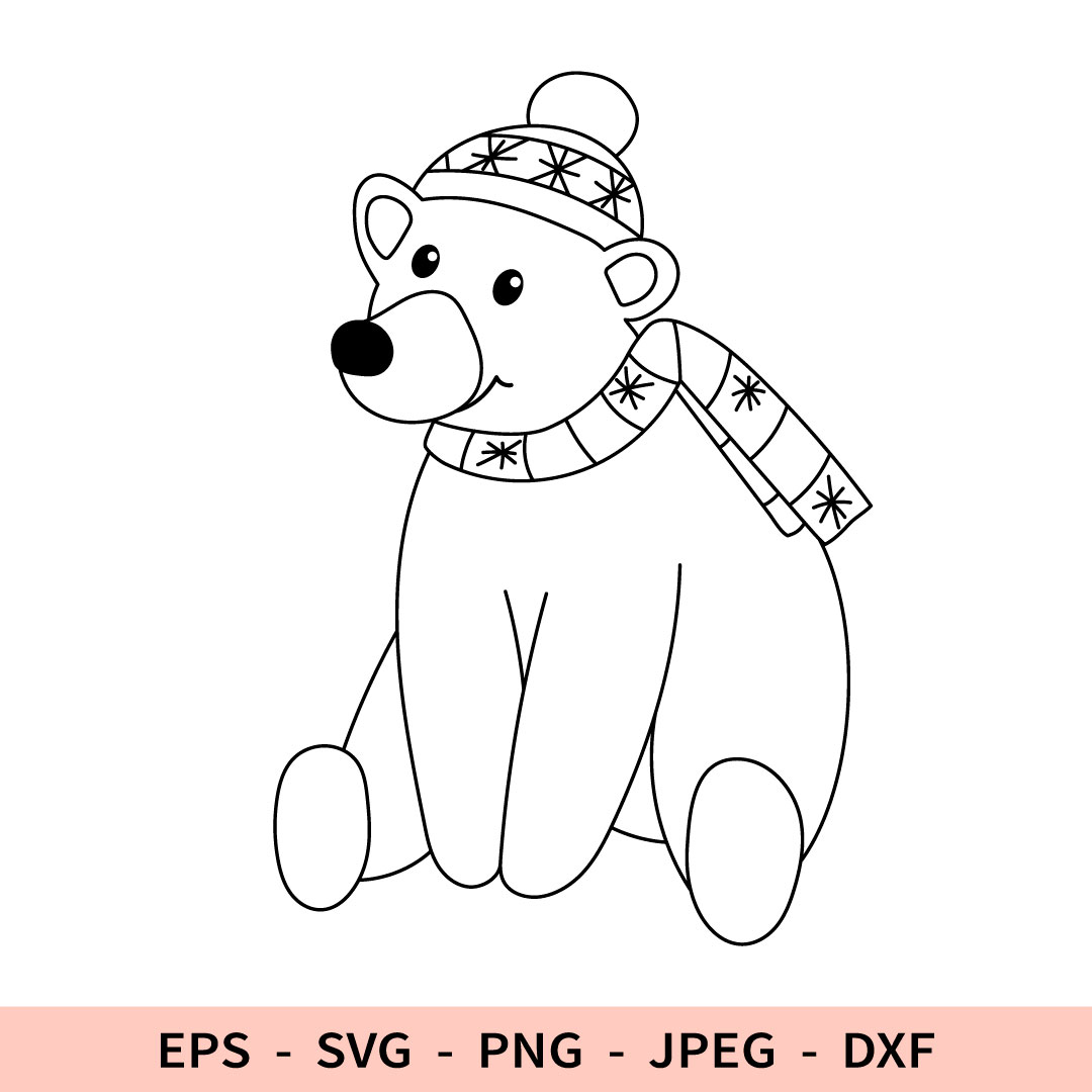 Cute Bear Svg Baby Svg File for Cricut Outline Woodland Cut | Inspire ...