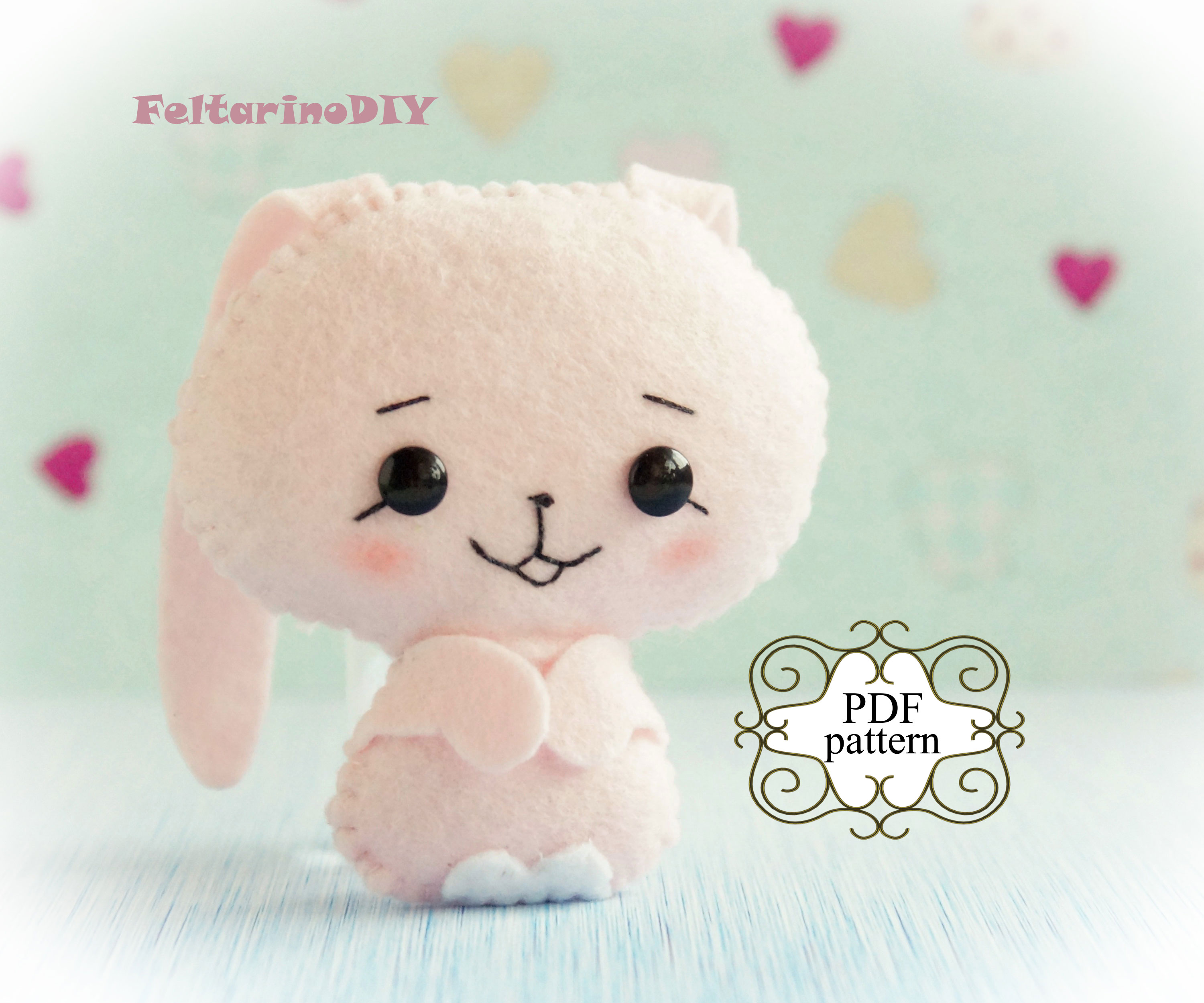Felt bunny pattern, Felt animal pattern, Felt toy patterns, | Inspire ...
