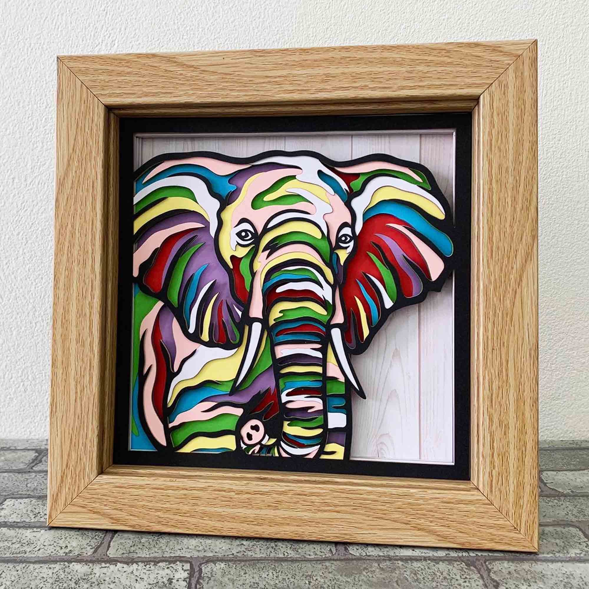 Elephant 3D Layered SVG For Cardstock/ Colorful Elephant Mul | Inspire ...