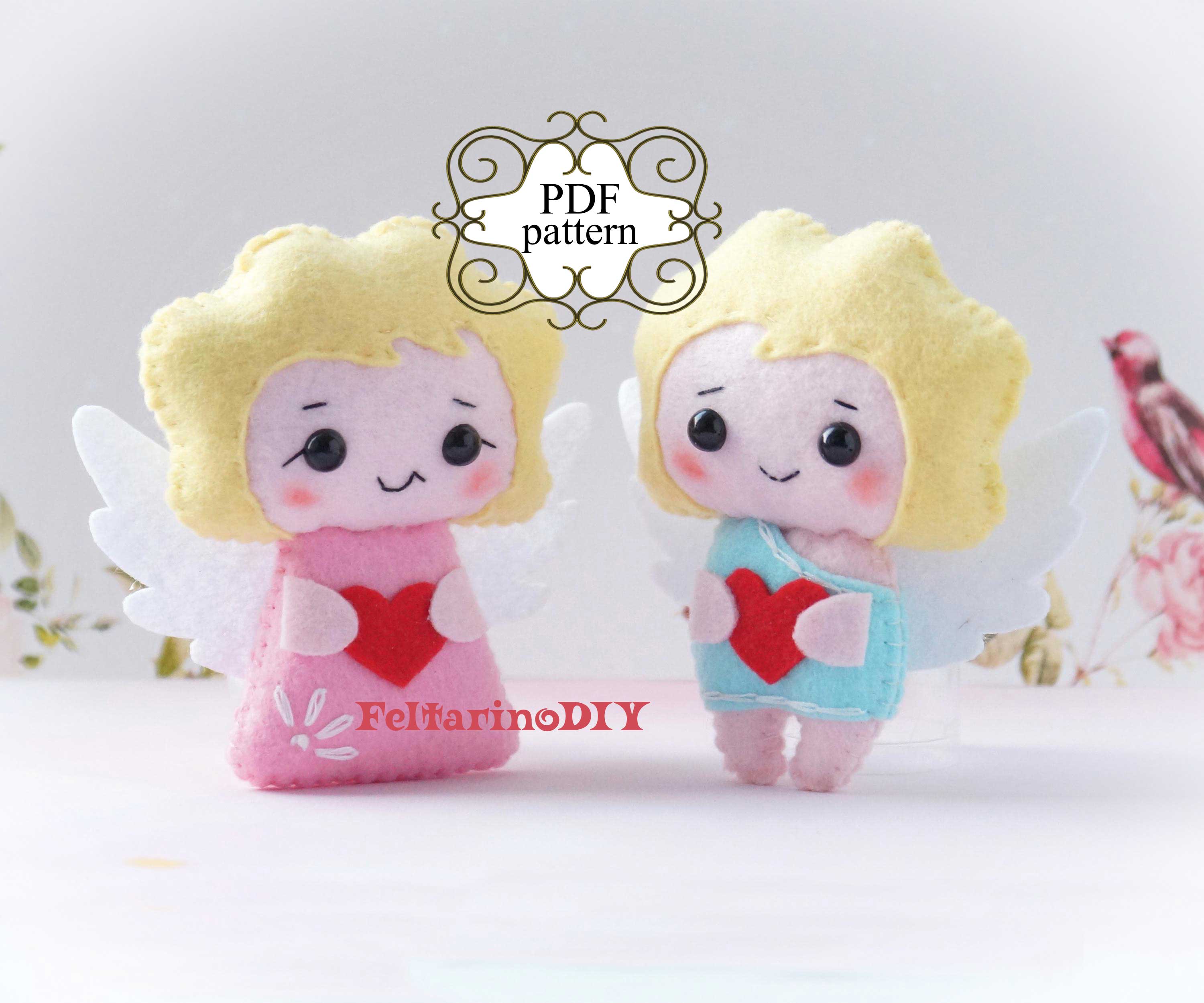 Cupid felt pattern, Felt doll pattern, Valentin day felt pat | Inspire ...