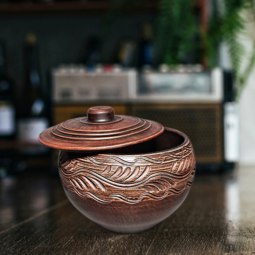 Ceramic cooking pot 50.72 fl.oz Casserole with lid handmade - Inspire ...