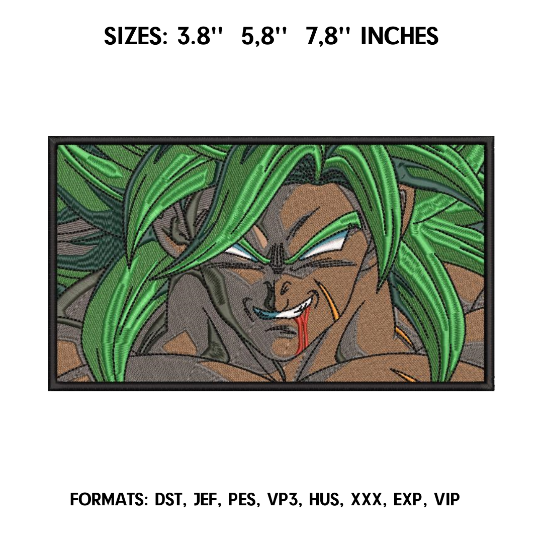 Broly Embroidery Design File/ Dragon Ball Anime Embroidery D | Inspire ...