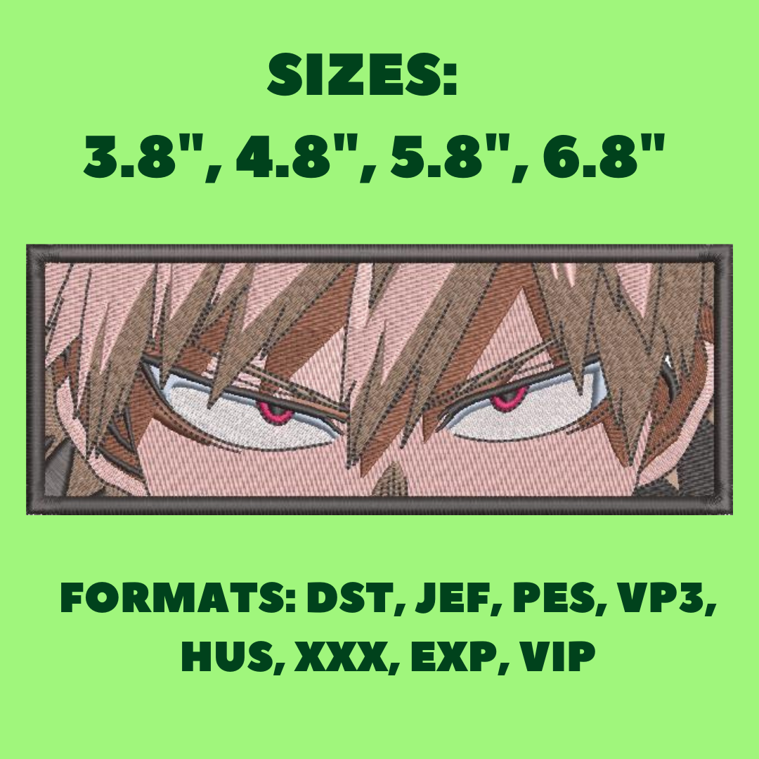 Katsuki eyes embroidery design, anime eyes embroidery, anime | Inspire ...