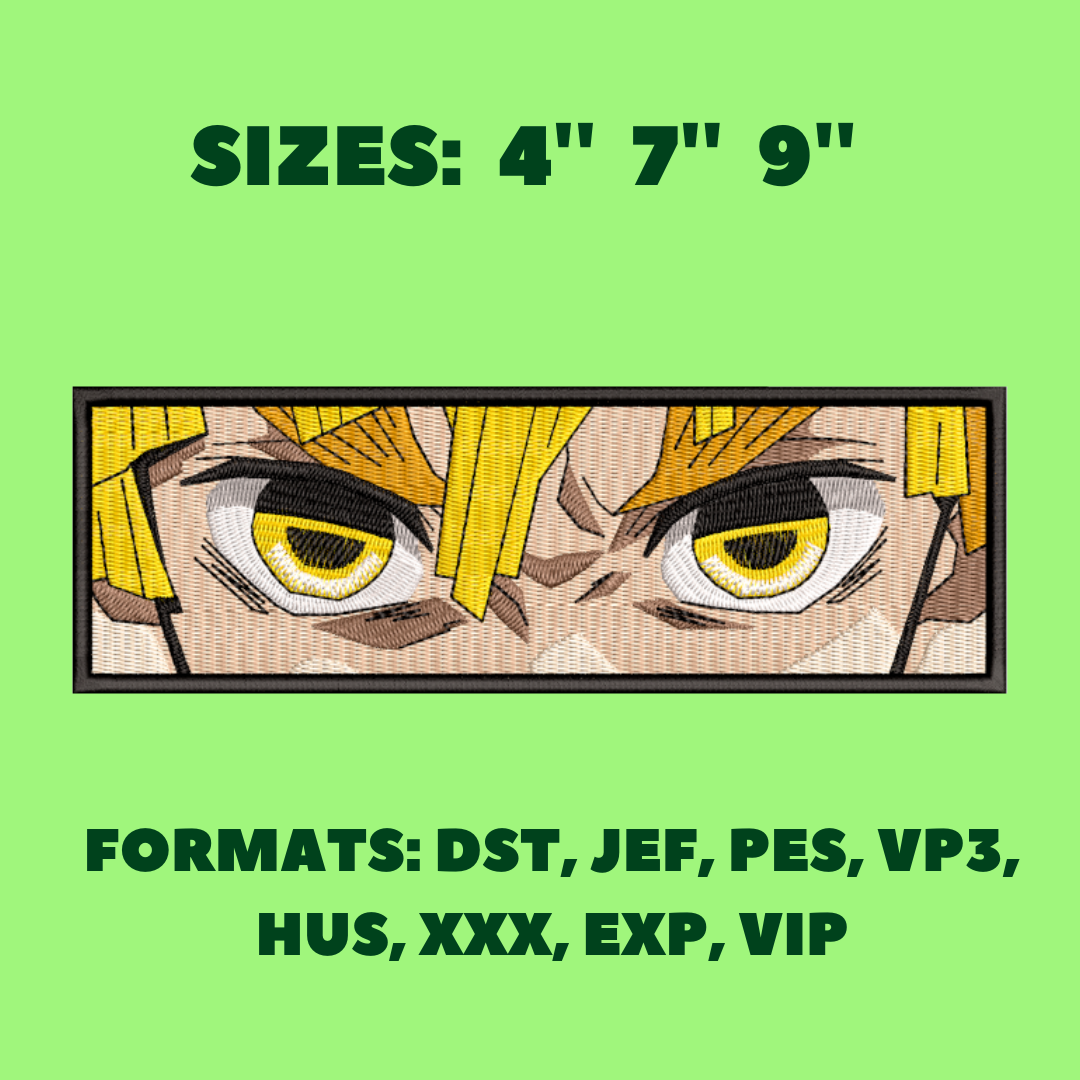 Zenitsu eyes embroidery design, anime eyes embroidery, anime | Inspire ...