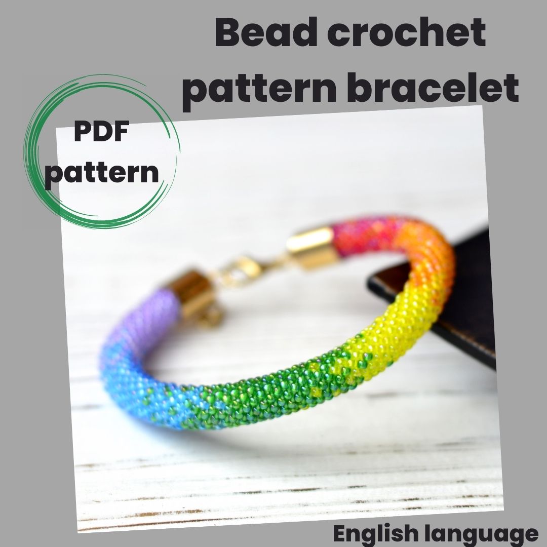 Crochet Beaded Rope Bracelet Pattern DIY Kit Bracelet Crochet With