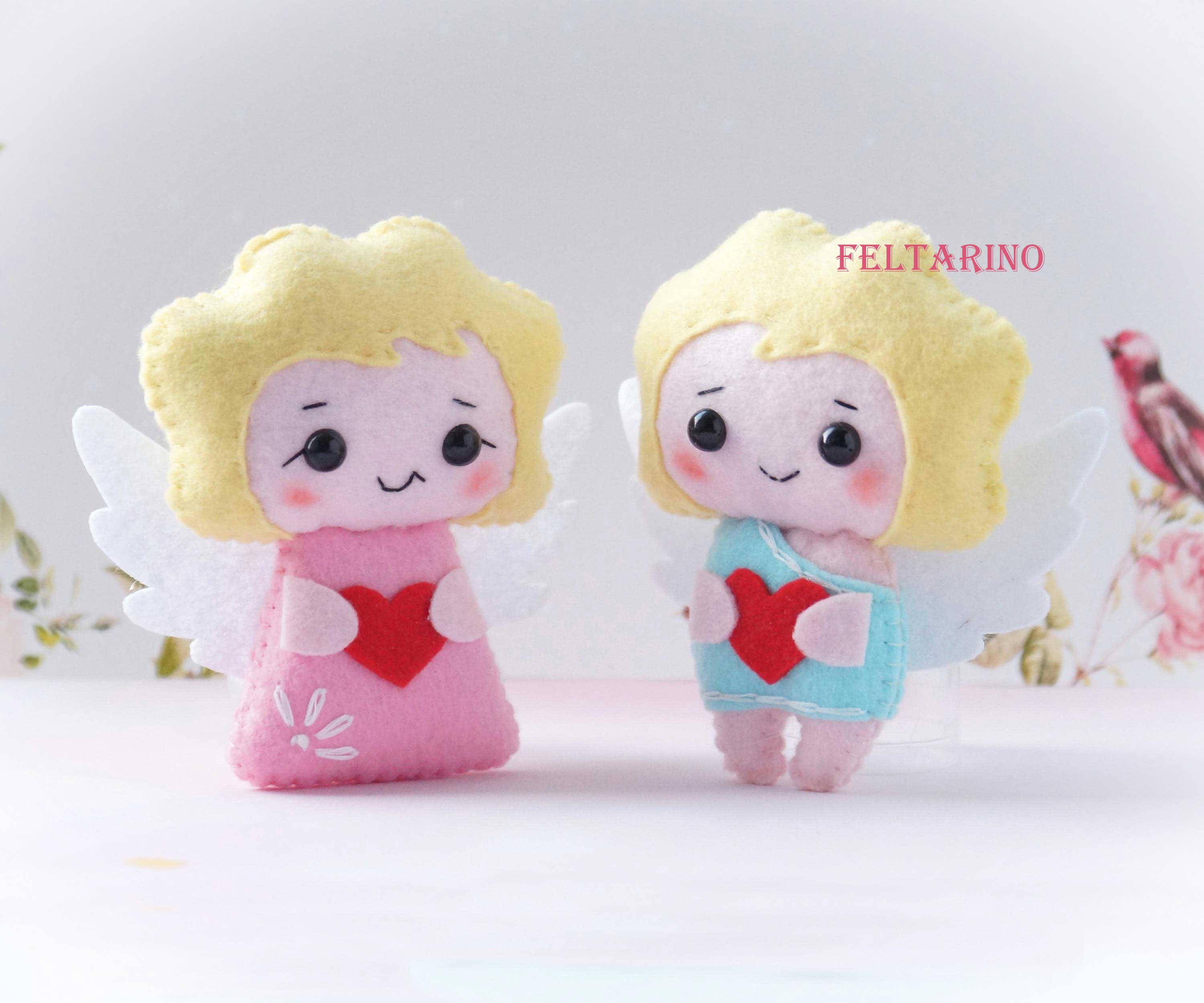 Felt cupid ornament, Felt angel ornament, Valentin Day felt | Inspire ...