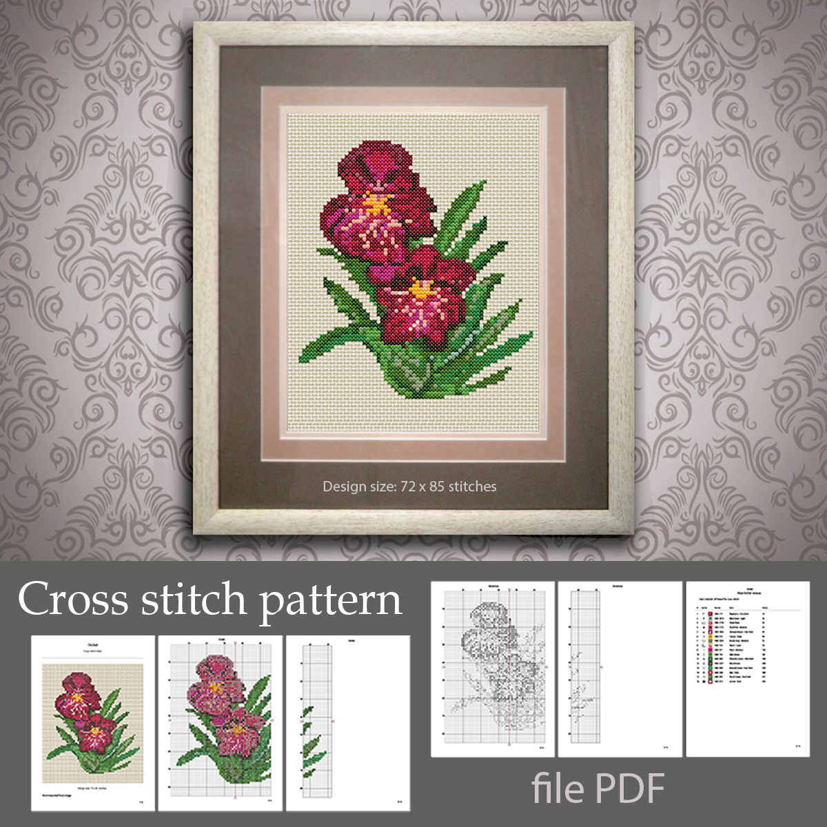 orchid cross stitch - Inspire Uplift