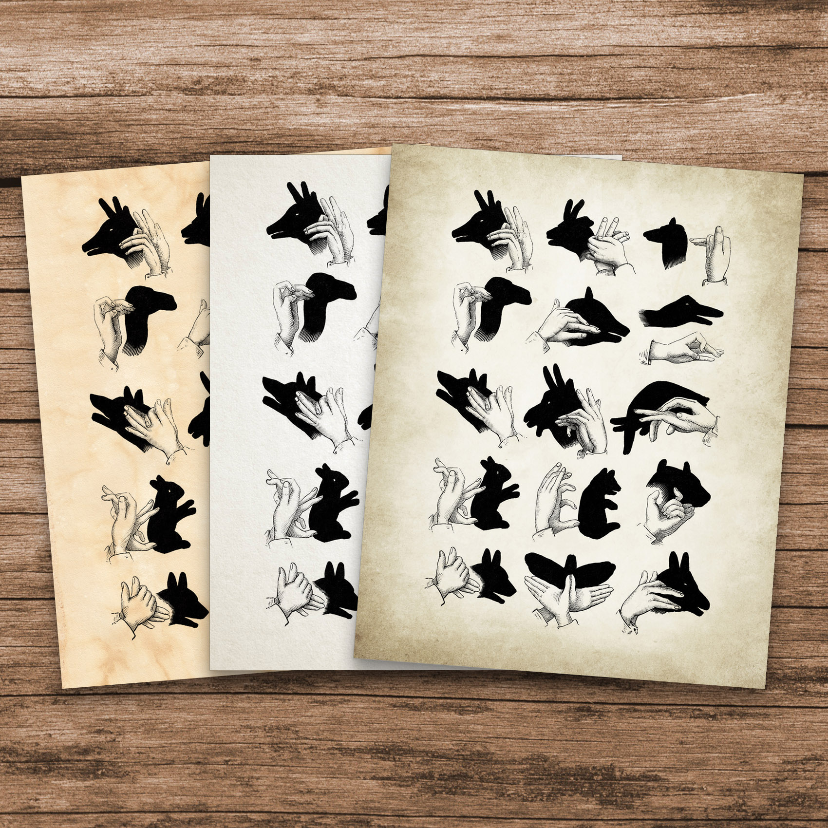 Hand Shadows,Shadow Puppet Print,Kids Room Decor,Animal Prin - Inspire ...