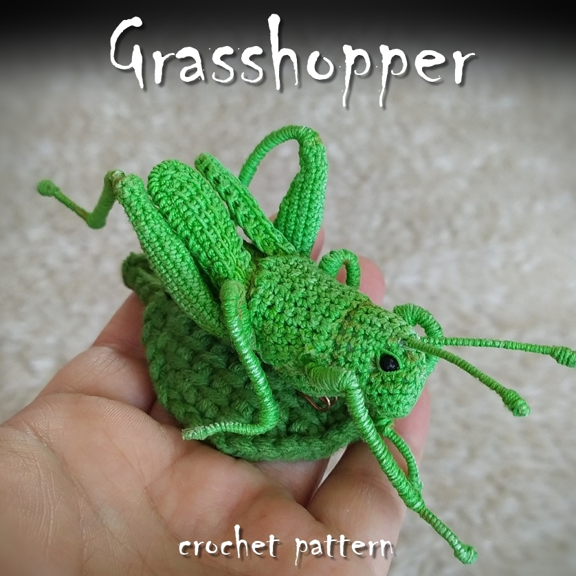 Grasshopper crochet pattern, cute toy pattern, brooch guide | Inspire ...