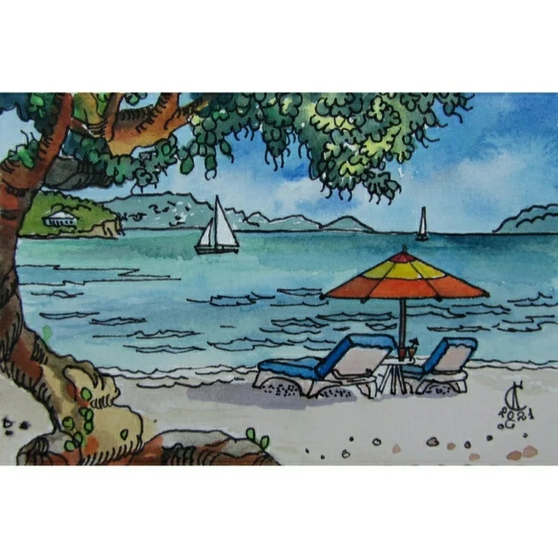 ACEO Sea Painting Original Ocean Art Artwork Sea Watercolor | Inspire ...