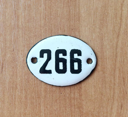 Apartment enamel metal door number 266 small address sign v | Inspire ...