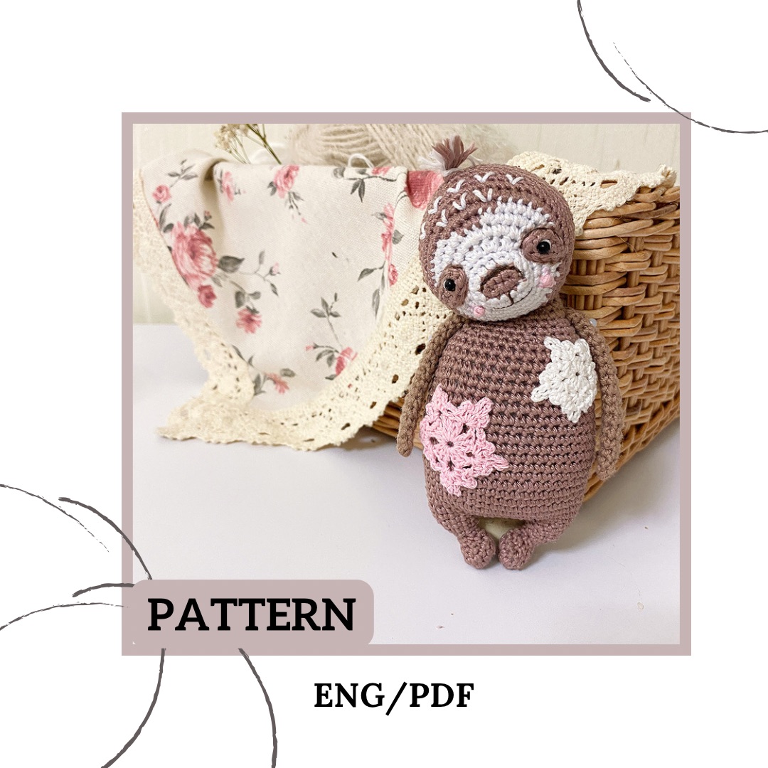 CROCHET PATTERN Sloth baby toy. Easy tutorial crochet hand | Inspire Uplift