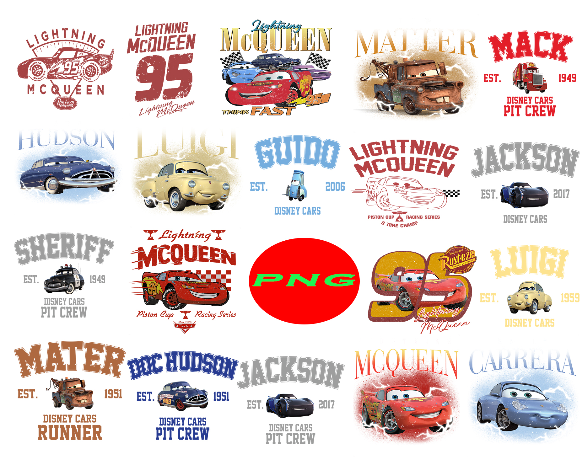 Cars PNG, Cars Movie Png, Cars SVG, Planes and Cars Birthday | Inspire ...