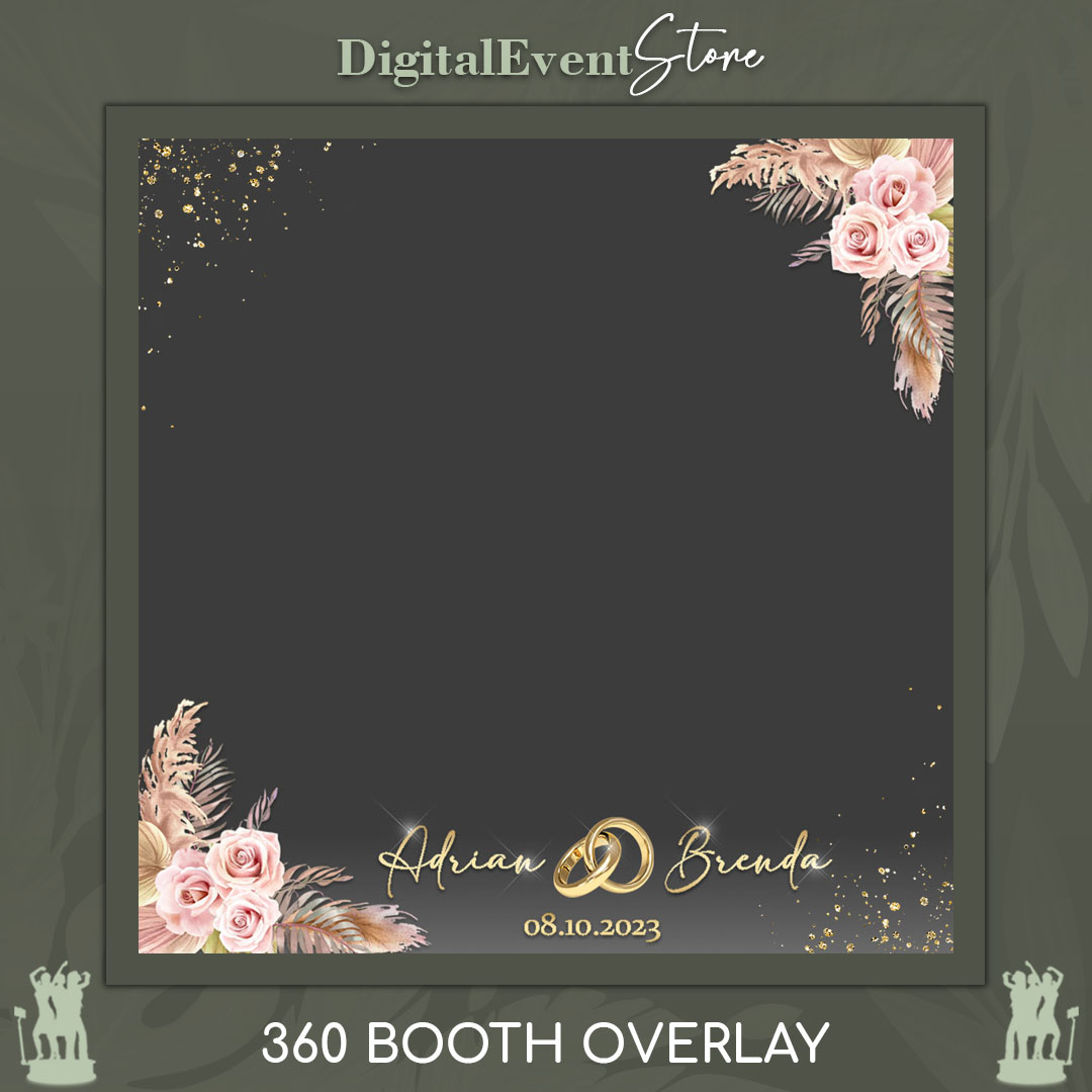 360 Overlay Wedding Boho Photobooth Overlay Videobooth Gold | Inspire ...