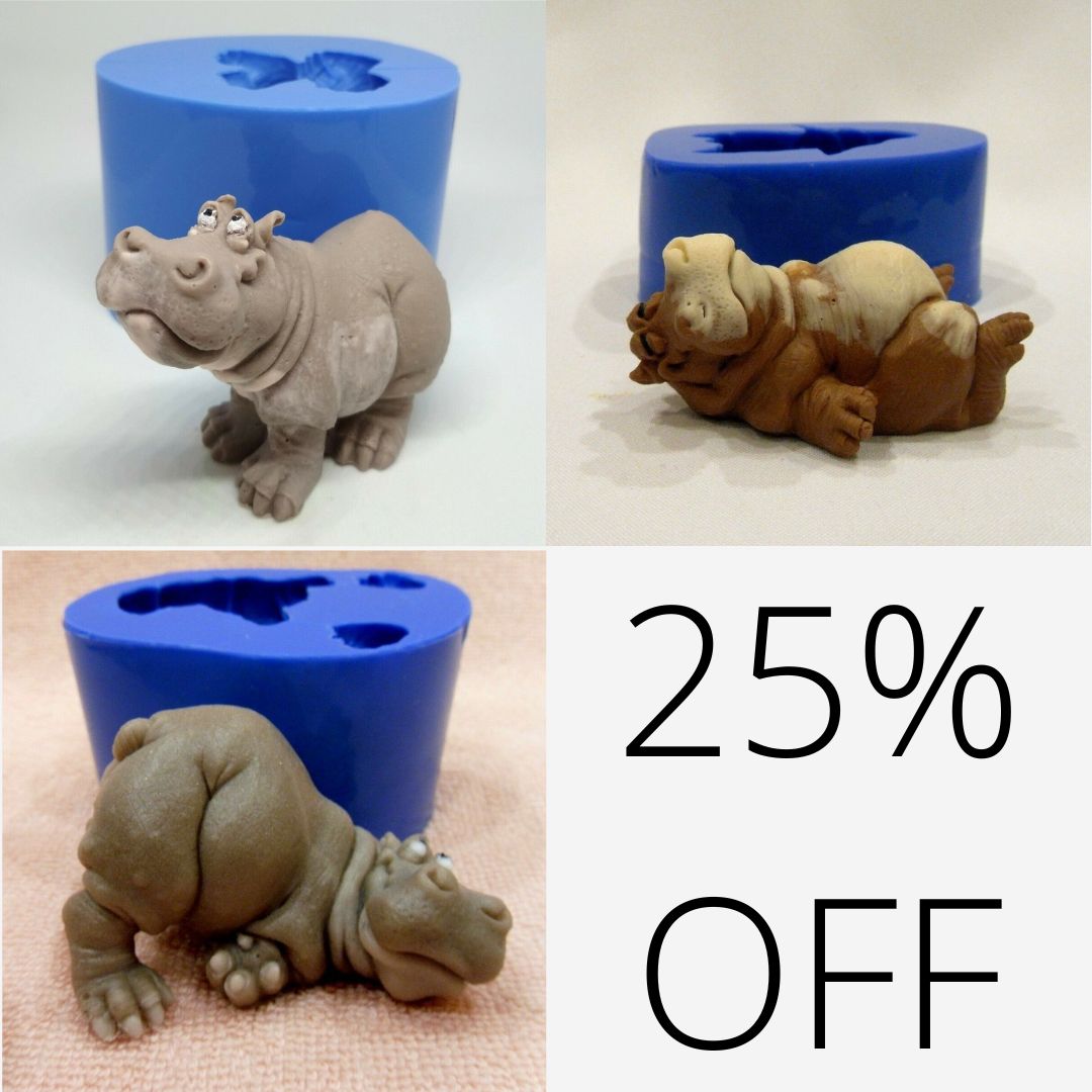 Hippo silicone molds set (3 pieces) | Inspire Uplift