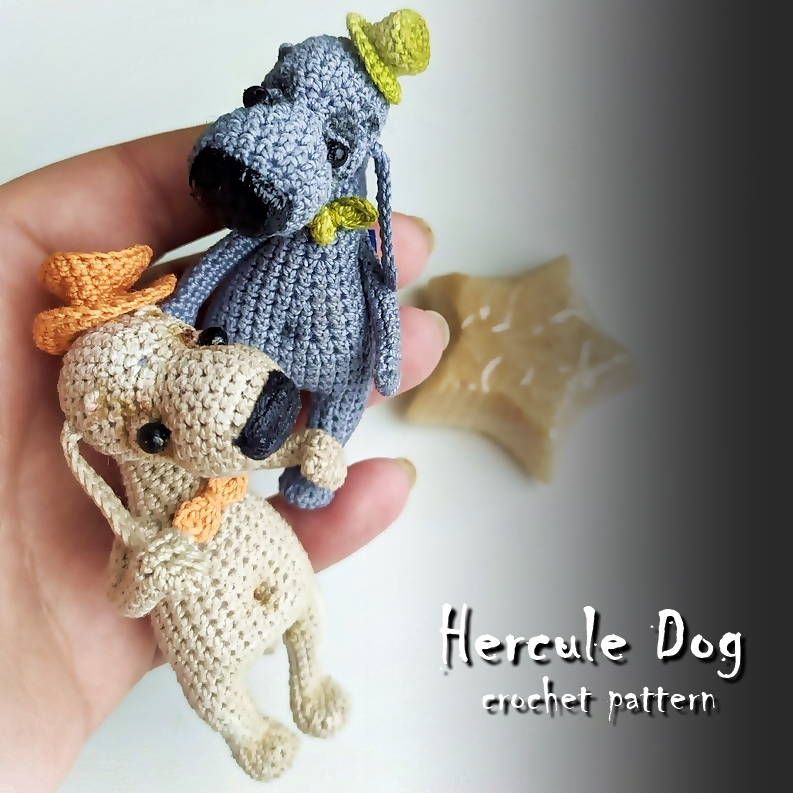 Hercule dog crochet pattern brooch crochet pattern | Inspire Uplift