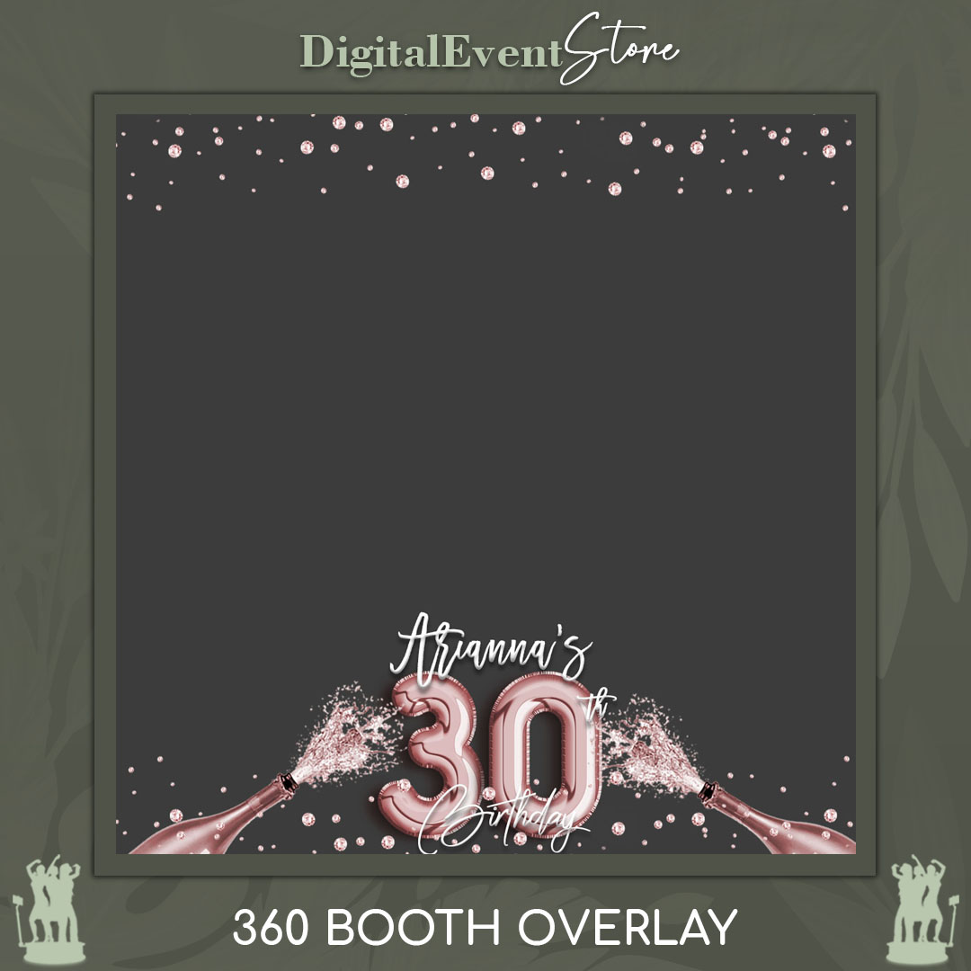 360 Rose Gold 30th Ballone Birthday Overlay Rose Gold Diamon | Inspire ...