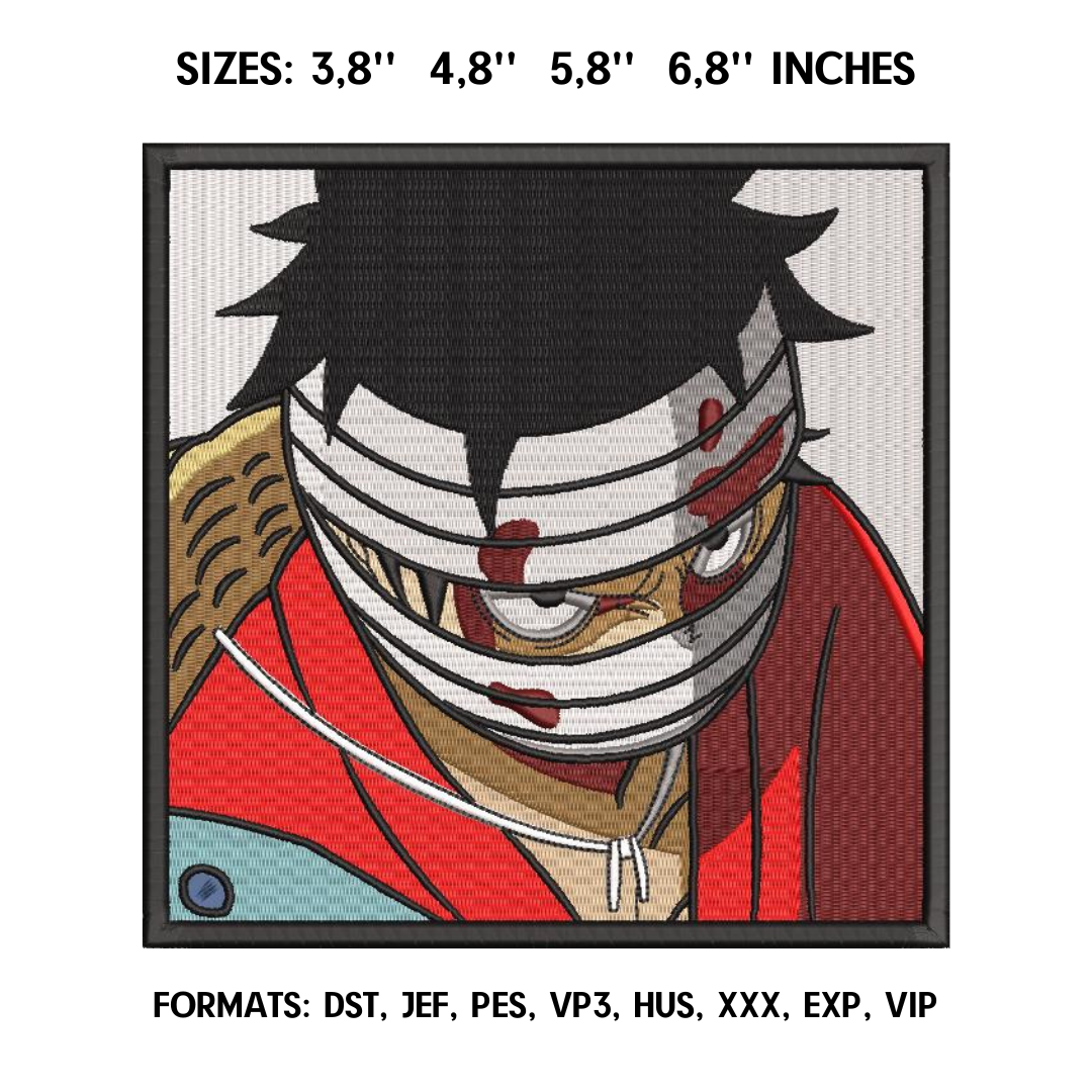 Monkey D Luffy Embroidery Design File/Anime Embroidery Desig | Inspire ...