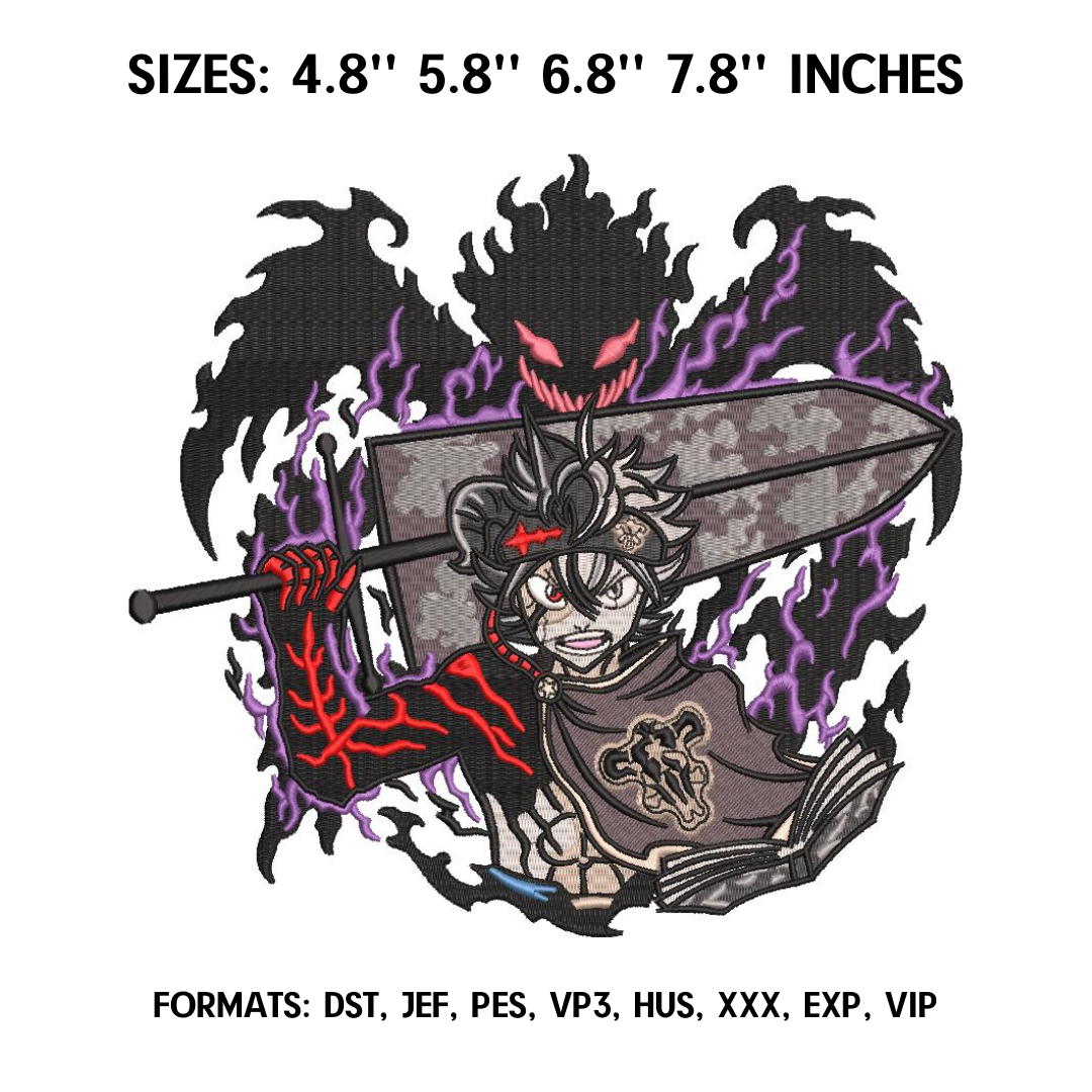 Demon Asta embroidery design file/Anime Embroidery Design Fi - Inspire ...