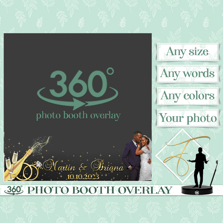 Gold 360 Booth Overlay Wedding 360 Photobooth Template Weddi | Inspire ...