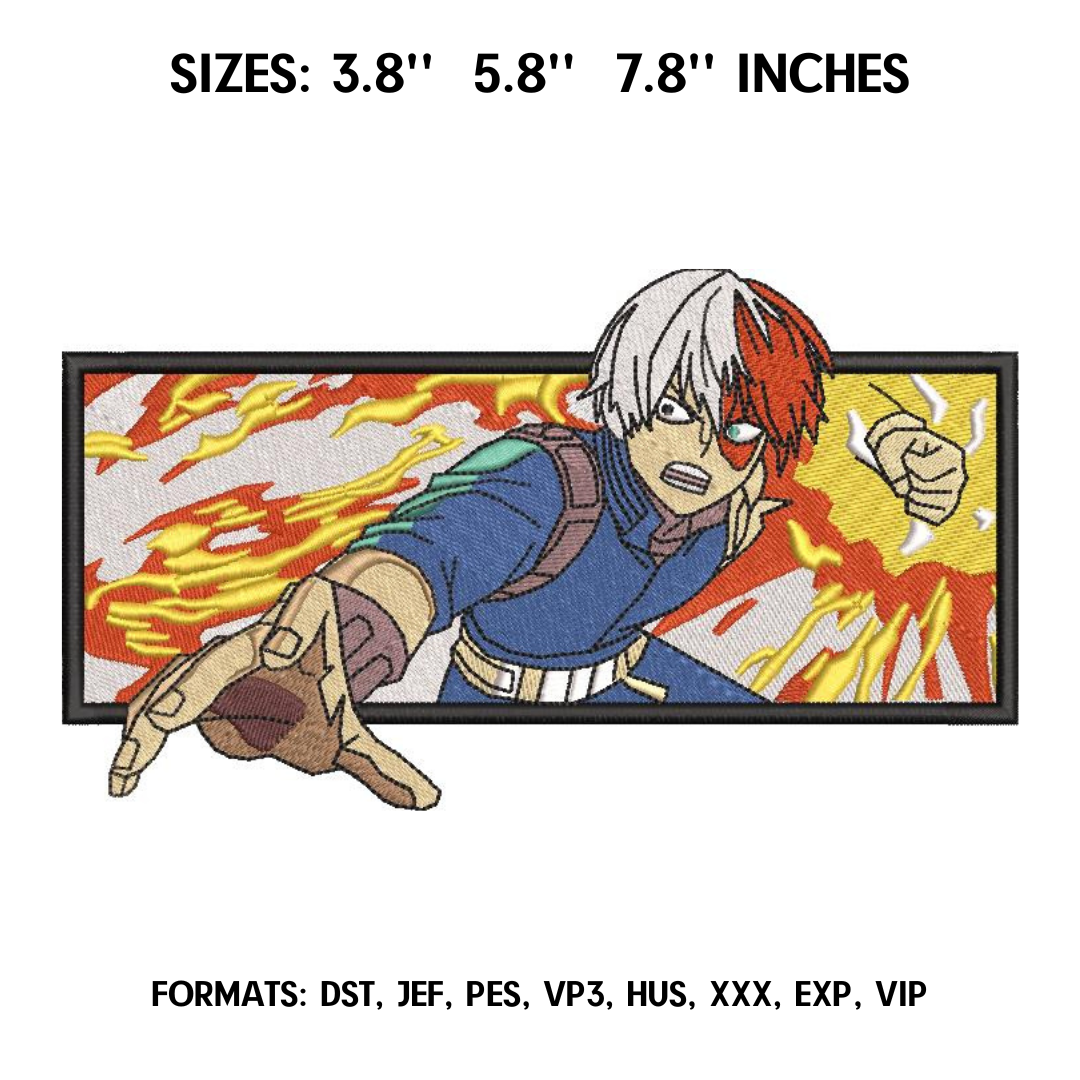 Shoto Todoroki Embroidery Design File / My Hero Academia Ani | Inspire ...