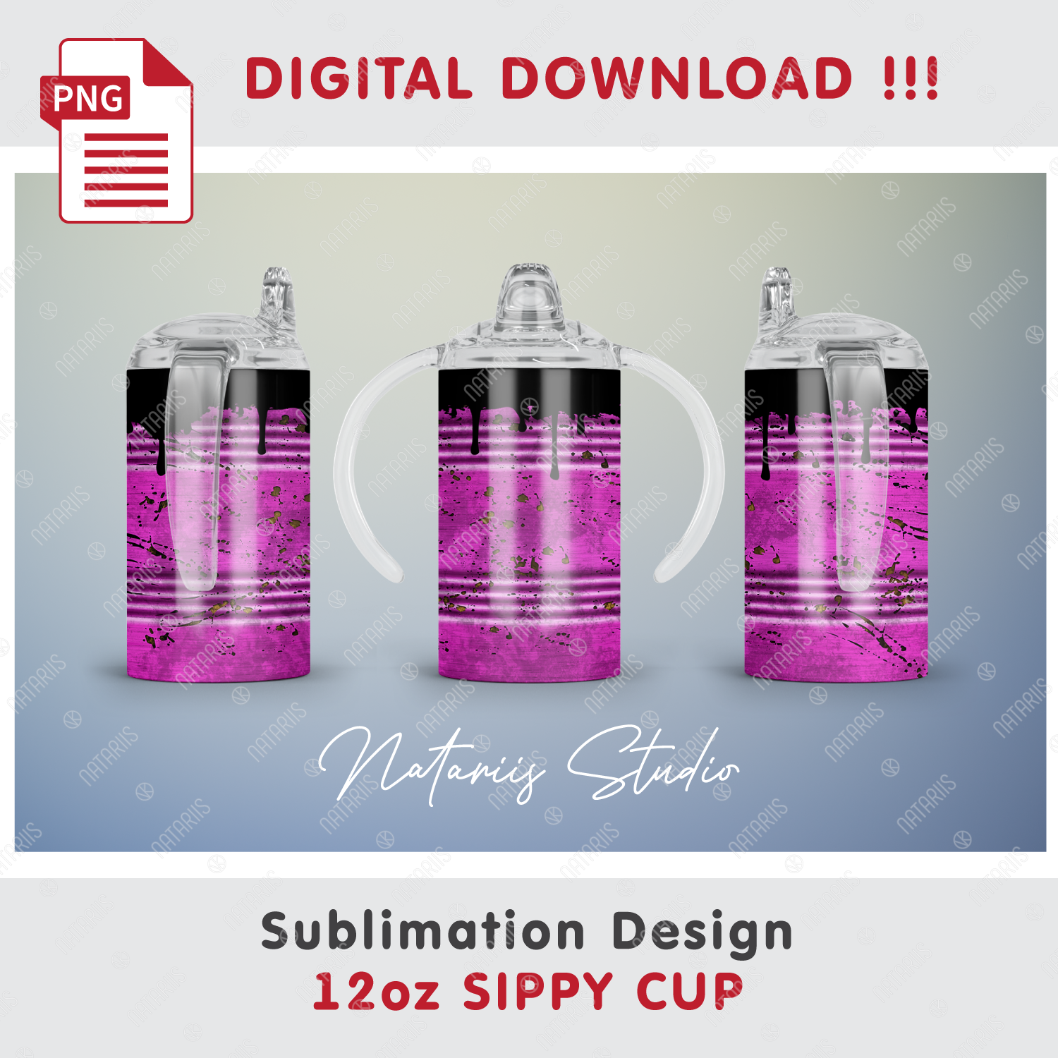 Oil Drum Seamless Sublimation Pattern - 12oz Kids Sippy Cup - Inspire ...