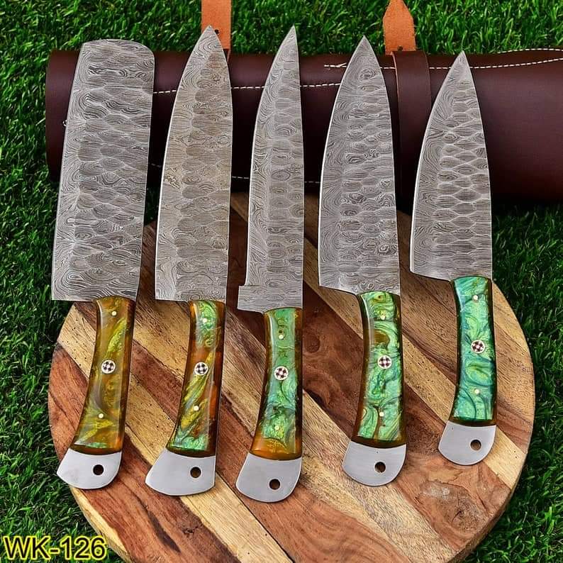 Carbon steel Chef Set Of 5 Pieces ,Custom Handmade Chef Set | Inspire ...