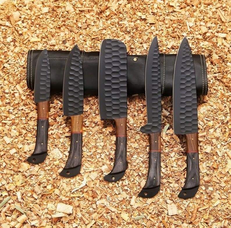 Carbon steel Chef Set Of 5 Pieces ,Custom Handmade Chef Set - Inspire ...