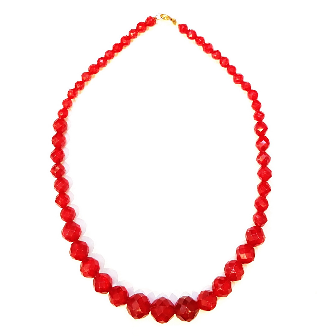 Vintage Red Beads USSR Costume jewelry Foam Plastic 1960s | Inspire Uplift